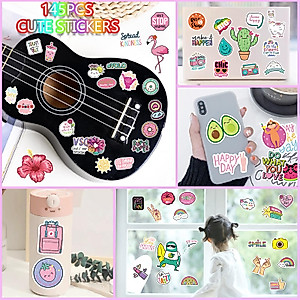 145Pcs Water Bottle Stickers for Girls Teens Kids Waterproof Inspirational VSCO Vinyl Stickers for Laptop Skateboard Aesthetic Trendy Cute Word Stickers School Reward Decals