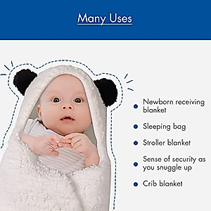 Soarwg Kids Baby Swaddle, Cute Bear Natural Swaddle Blanket Wrap, Newborn Essentials Softness Plush Baby Sleeping Receiving Blanket, Baby Girl and Boy Registry Gift Light Weight Comfort, 0-6 Months