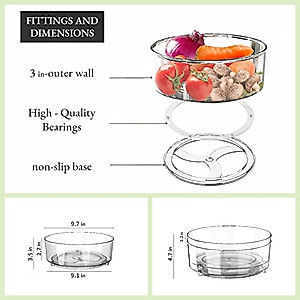 Acrylic Lazy Susan Rotating Plastic Serving Bowls,10" Clear Crazy Susan Turntable for Cabinet Refrigerator Turntable Organizer, Pantry Organization (2 Pack)