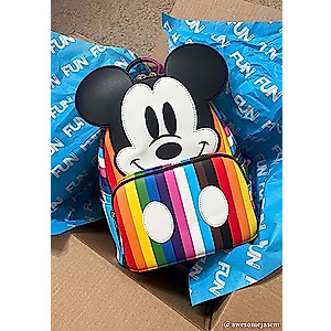 Loungefly Mickey Mouse Pride Backpack, Rainbow Flag Bag, Pride Bags for LGBT Pride Month, Rainbow Striped Gifts & Accessories