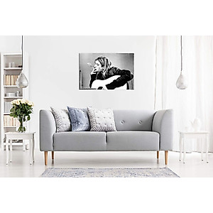 Kurt Cobain Nirvana Smoking Canvas Wall Art Picture Print (18x12in)