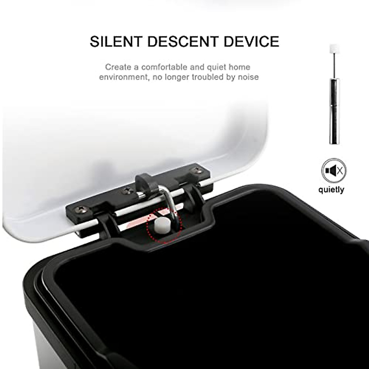 M-Aimee 1.3 Gallon Slim Small Trash Can with Lid Soft Close, Stainless Steel Garbage Can for Bathroom Bedroom Office, Rectangular Step Trash Bin with Removable Inner Waste Basket (Green)