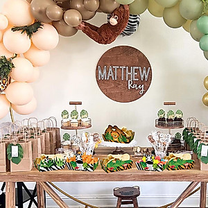 Caoekego 24 Pcs Jungle Safari Snack Trays Party Supplies，Jungle Animals Food Boats Bowl for Wild One Birthday Party Wedding Baby Shower Tropical Dinner Decorations