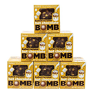 Frankford Salted Caramel Hot Chocolate BOMB, Pack of 6, Individually wrapped, Melting Milk Chocolate Ball with mini Marshmallows Inside, 1.6 ounce, Easter Basket Stuffer