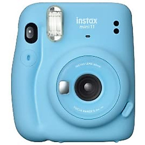 Fujifilm Instax Mini 11 Instant Camera Accessory Kit (Sky Blue) with Case, Instax Mini Film (2 Pack) and Instax Mini Sky Blue Film