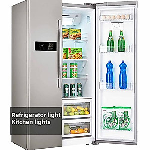 DAPSHU LED AC 100-265v 3.5w Replacement Refrigerator Light Bulb KEI D34l Daylight White 6000K E26 40W Halogen Equivalent 500Lm T10 Corn Medium Screw Base Bulbs Pack of 1