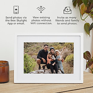 Skylight Digital Picture Frame - WiFi Enabled with Load from Phone Capability, Touch Screen Digital Photo Frame Display - Customizable Gift for Friends and Family - 10 Inch White