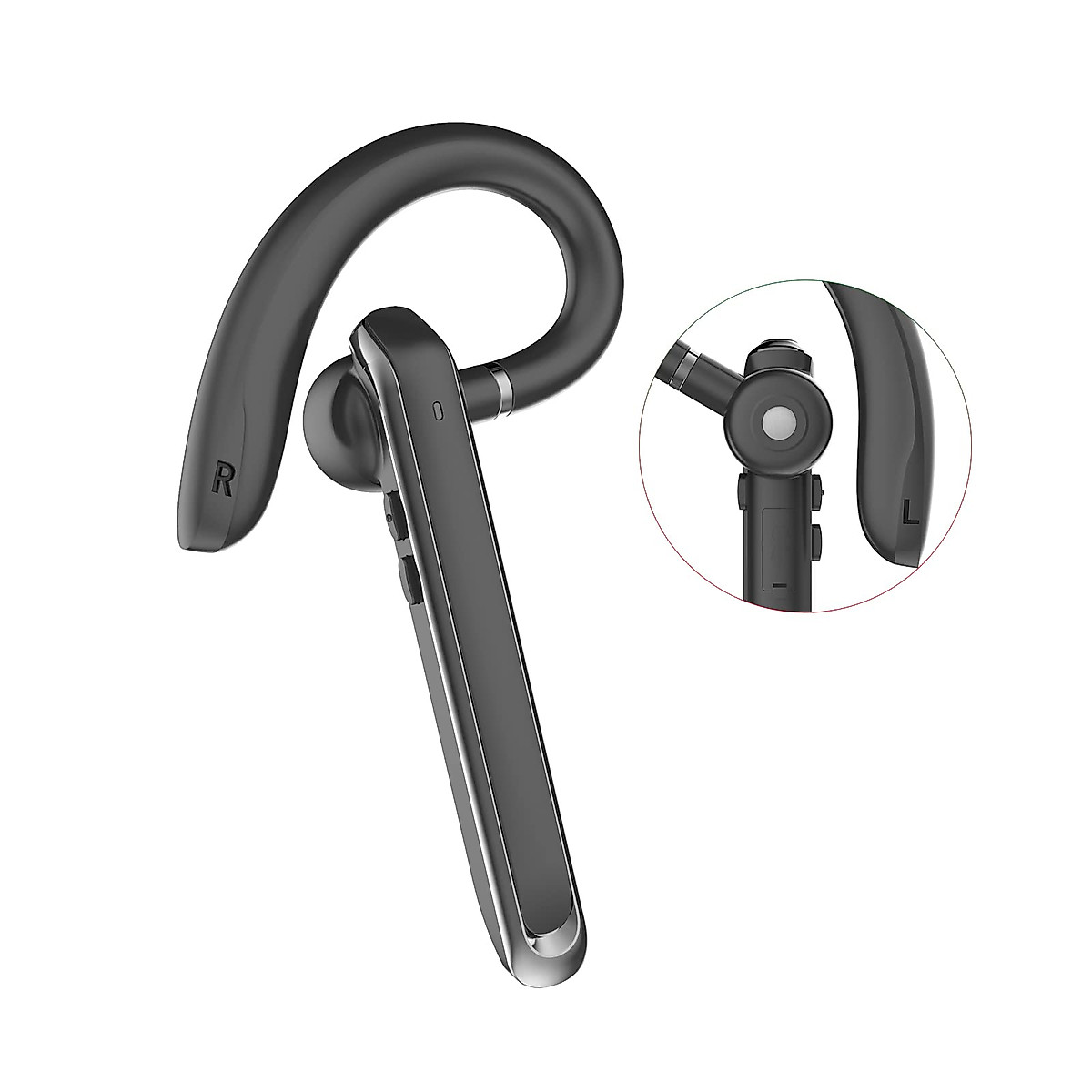 Lymoc ENC Wireless Earpieces,Non in-Ear Design Bluetooth Earphones Noise Cancelling 180 Degree Ear Hooks Headsets Handsfree with Mic Compatible for iPhone Android Business/Office/Driver