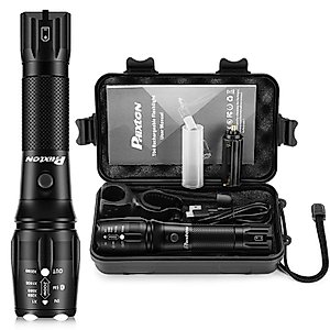 PHIXTON Flashlights LED High Lumens 2 Pack, Bright 3000 Lumen Handheld Flash Lights, Powerful Small Flashlight, Adjustable, Waterproof, for Gift Survival Emergency Camping Hiking Gear