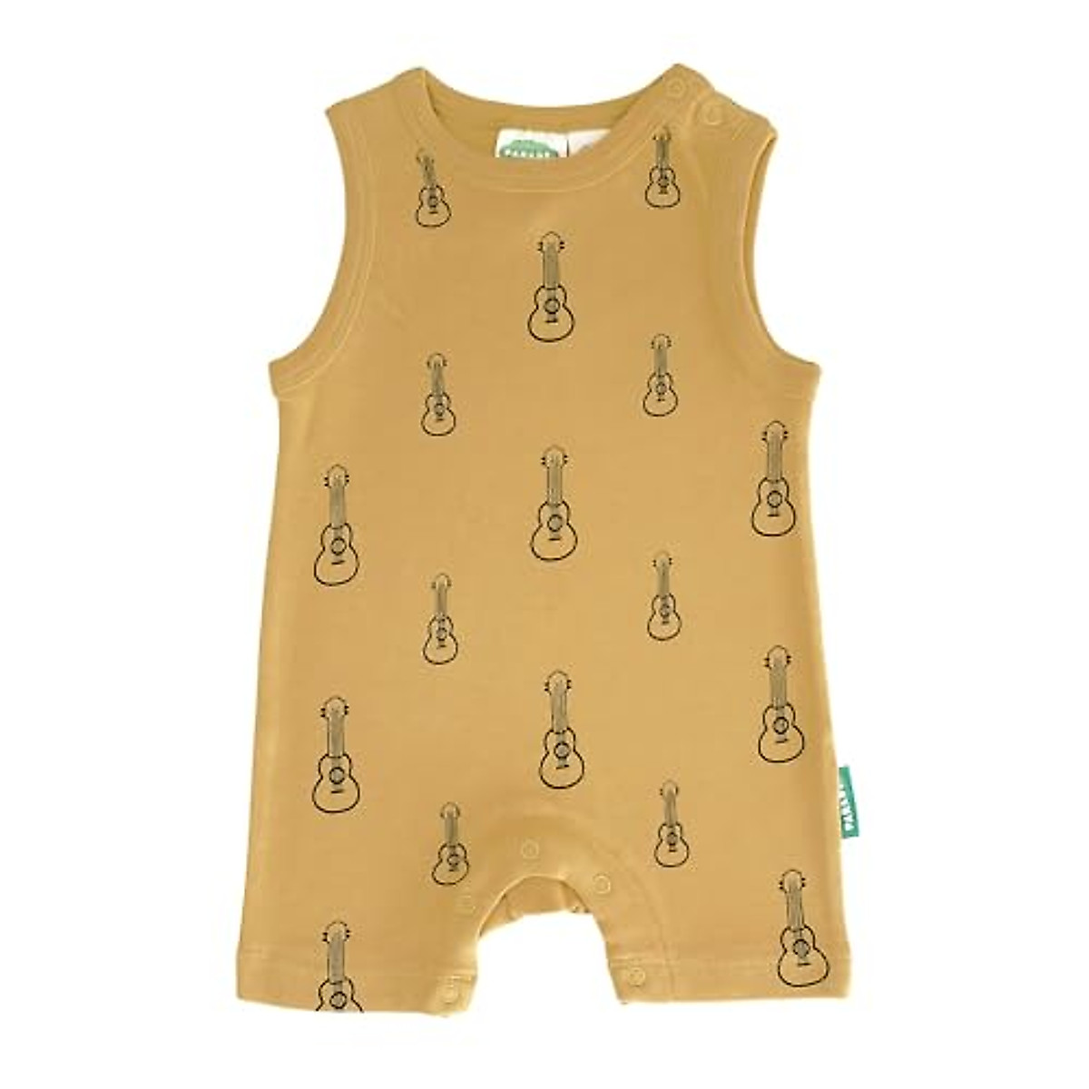 PARADE Organic Tank Rompers - Signature Prints Yellow Ukuleles 2T