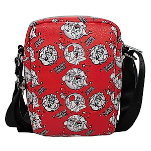 Buckle Down Hanna Barbera Bag, Cross Body, with Tom and Jerry Together Forever Poses, Red, Vegan Leather