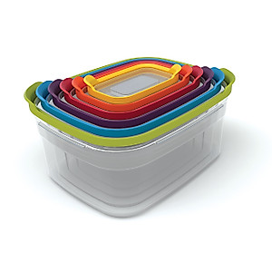 Joseph Joseph Nest Lock 10-Piece and Nest 12-Piece Plastic Food Storage Container Sets with Lockable Airtight Leakproof Lids