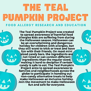 Teal Pumpkin Halloween Flashlight Glow Torch - Light Up Jack O Lantern Trick or Treat Accessory - Official Teal Pumpkin Project Gear, Let People Know your House is Allergy Freindly! Non-Candy Treat