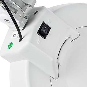 10X Desk Table Clamp Mount Magnifier, Carejoy LED Lamp Light Magnifying Glass Lens Diopter for Workbench, Drafting, Work Light (White Glass)