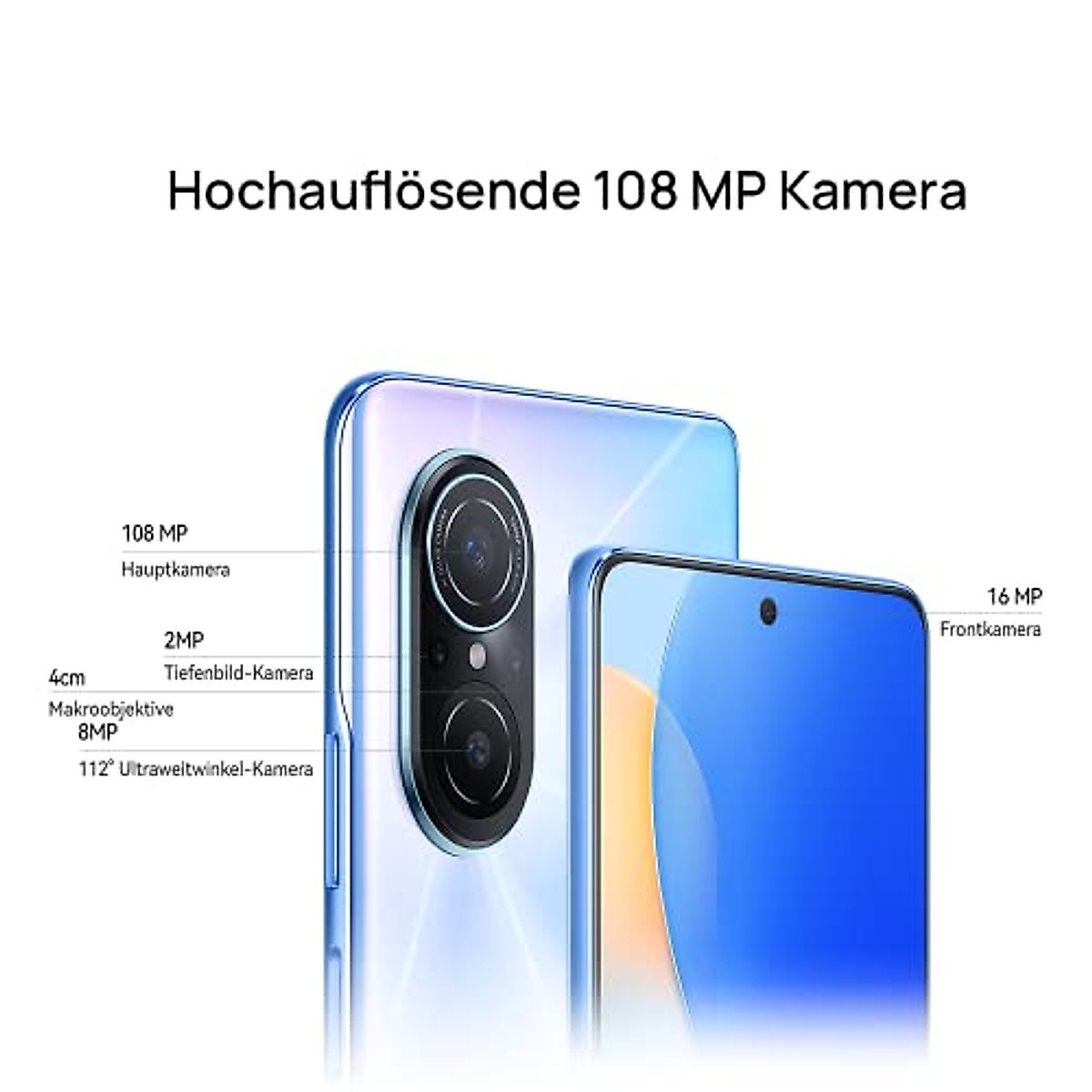 HUAWEI nova 9 SE Dual-SIM 128GB ROM + 8GB RAM (GSM Only | No CDMA) Factory Unlocked 4G/LTE Smartphone (Crystal Blue) - International Version