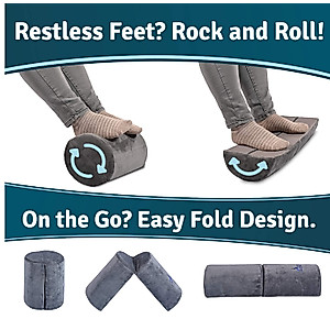 Desk Jockey Foot Rest for Under Desk - Therapeutic Grade Memory Foam Cushion Footrest for Office, Home and Travel– Boosts Blood Circulation and Keeps Sore Feet Warm