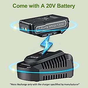 OMOTE Cordless Leaf Blower, 20V 2.0Ah Battery and Charger Included, Low Noise, Lightweight Leaf Blower Battery-Operated with One Button Control, Air Blowers for Lawn Care, Leaves and Snow Blowing