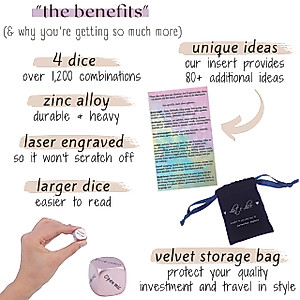 Lavender Sophia Date Night dice for Couples - Date dice for Couples Date Night Ideas - 100 Date Ideas for Couples Games Date Night Bucket List - Date Night Games for Couples Games