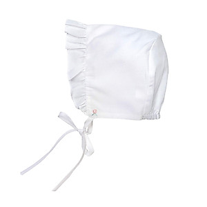 Petit Ami Baby Girls' Hand-Embroidered Smocked Bubble (White, Newborn)