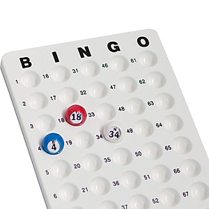 GSE Games & Sports Expert Bingo Master Board for 7/8" Bingo Balls, Bingo Calling Board for Bingo Game, Great for Parties, Large Groups, Family Game Nights (White)