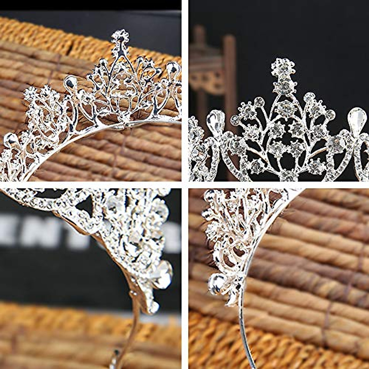 Bridal Tiara Wedding Tiara Crystal Rhinestones Bridal Tiara Crown Headband for Girl Women Decoration on Birthday Wedding Party Prom