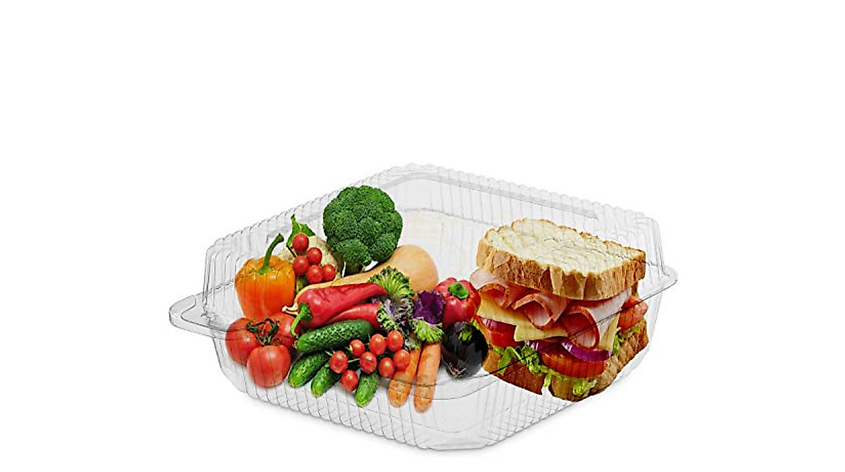 Disposable Square Plastic Food Containers for Takeout & Storage