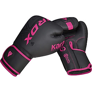 RDX Women Boxing Gloves Sparring Muay Thai, Premium Maya Hide Leather, KARA Patent Pending, Kickboxing MMA Training, Punch Bag, Focus Mitts Pads Double end Ball Punching Workout