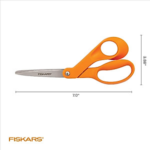 Fiskars 197060-1001 Petite Original Orange-Handled Scissors, 7 Inch, Orange