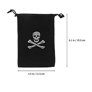 Halloween Pirate Bags with Drawstring, 20Pcs 6.1 x 4.5 Inches Pirate Goodie Bags, Pirate Coin Bags Candy Pouches Wrapping Bags for Halloween Party