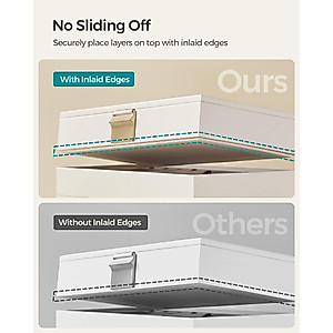 SONGMICS Stackable Jewelry Trays, 4-Tier Jewelry Box, Drawer Jewelry Organizer, with Glass Lid, Removable Dividers, for Vanity Table, 6.7 x 11 x 7.2 Inches, Christmas Gift, Cloud White UJBC164W01