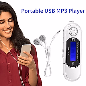 MP3 Players, Portable Music MP3 USB Player with LCD Screen FM Radio Voice Recorder Support 32GB TF Card(Silver)