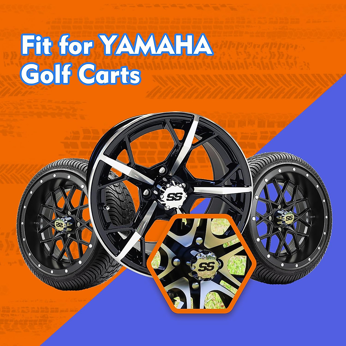 CLUBRALLY Golf Cart Chrome Lug Nuts Applicable to Yamaha/GEM, 12MMx1.25"Pack of 16