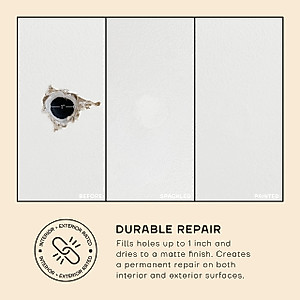 soto Small Hole Repair, White Spackle, 4 Ounces (No. 07 in Situ White) — High Strength Small Hole Filler for use on: Walls, Drywall, Ceiling, Furniture, Cabinets