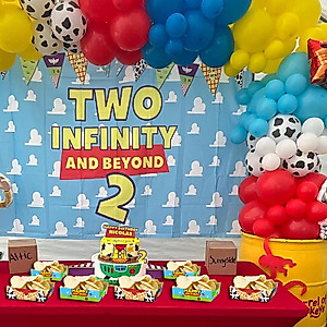 Cartoon Story Disposable Paper Food Trays 24pcs Two Infinity and Beyond Birthday Decorations Nacho Trays For Toy Theme Birthday Decoration Baby Shower Party Supplies