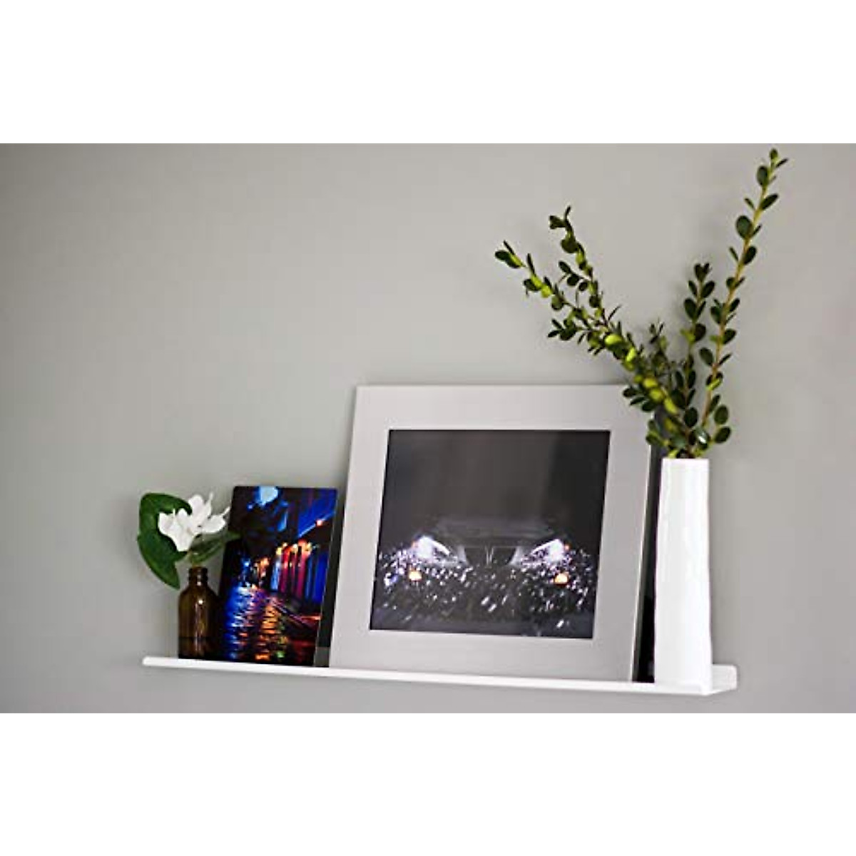 RBH Design Concepts Floating Ledge, Photo Shelf, Art Ledge - Very Durable and Made in The USA (White, 33")