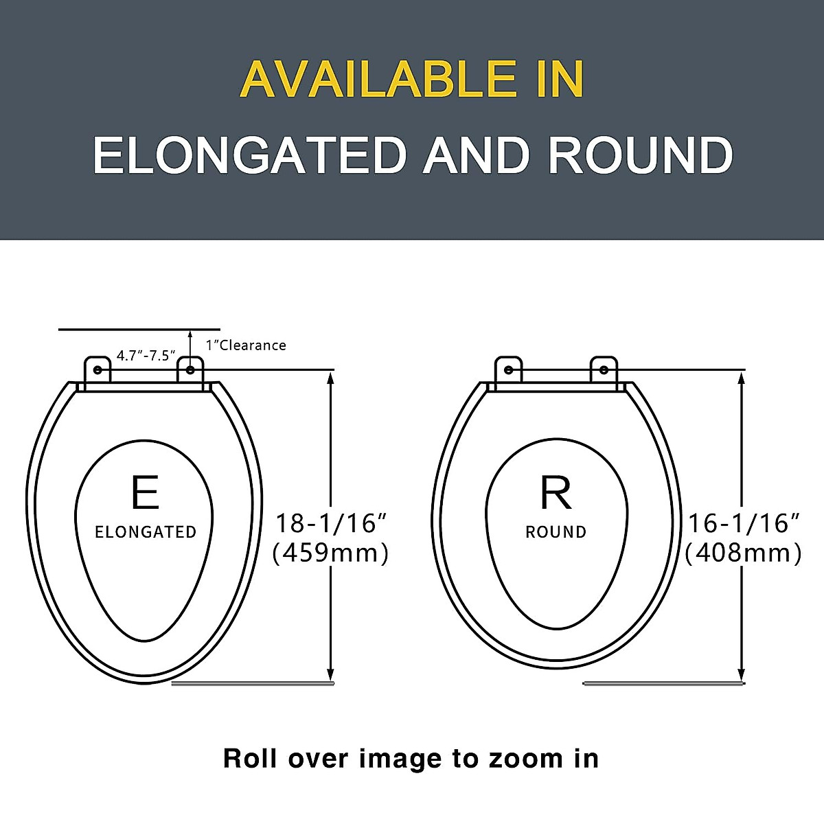 ZMJH Bidet Toilet Seat, Electric Smart Heated Seat with Slow Closes, Vortex Wash, Warm Dryer, Rear and Front Wash, Warm Water, Remote Control, and Night Light, White, A102S-W (Elongated)