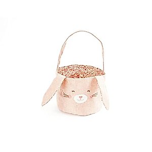 MON AMI Premium Bunny Round Storage Basket with Handles for Organizing - Can be Used as Laundry Basket, Toy Organizers, Blanket Basket, Nursery Décor, Kids Room Décor & Much More - 13 Inches
