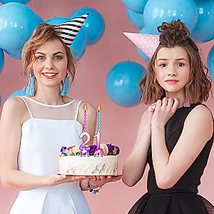 20 Pieces Birthday Number Candle Flashing Multicolor Light up Cake Candle Set LED Number Birthday Cake Topper Candle with 80 Pieces Wax Candles for Birthday Anniversary Celebration