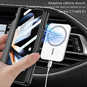 BRAND SET Galaxy Z Fold 4 Case, Galaxy Z Fold 4 Case with Wireless Charging, Full Body Cover Hard PC Ultra-Thin Anti-Scratches Shockproof Protective Phone Case for Samsung Fold 4(Blue)