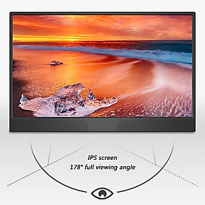 Serchou 13.3-inch HDR1080P HD Portable Monitor, Office/Gaming/Entertainment External Expansion Screen (Color : White)