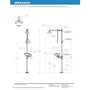 Speakman SE-690 Combination Shower with Round Eye/Face Wash Station, DuraJade Powder-Coat