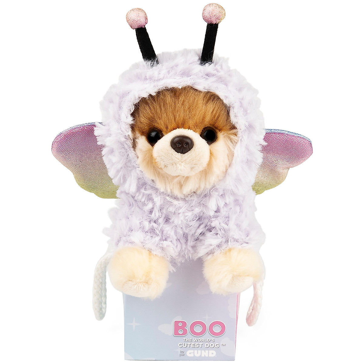 GUND The World’s Cutest Dog Boo Itty Bitty Boo #63 Butterfly Plush Stuffed Animal Dog, 5”
