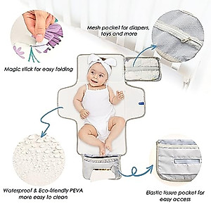 Bulletgxll Llama Cactus Portable Diaper Changing Pad Waterproof Changing Pad with Baby Tissue Pocket and Magic Stick for Newborn Baby.