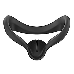 Eyglo VR Face Silicone Cover for Oculus Quest 2 Face Pad Cushion,Sweatproof Washable Light Blocking Meta Quest 2 Accessories (Black)