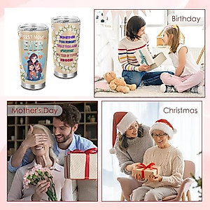 Insulated Stainless Steel 20oz Tumbler With Lid - Best Mom Ever- Sentimental Birthday Gift for Mom, Mothers Day Cup For Mother - Easter Gifts for Mama, Mother's Day present for Mommy -
