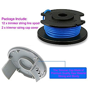 Replacement String Trimmer Spool for Ryobi Weed Wacker String,11ft 0.065" String Trimmer Line for ryobi String Trimmer Refill,for Ryobi One+ AC14RL3A 18v 24v and 40v Cordless Weed Eater(12 + 2Pack)