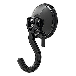 Bracketron Heavy Duty Vacuum Suction Cup MightyHooks Specialized for Many Surfaces - Kitchen, Bathroom & Home or Auto Organization (2 Pack) (Black/Small)
