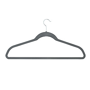 Simplify Extra Wide 21” Velvet Coat Hangers | 24 Pack | Slim Design | Heavy Duty | Holds 10 Pounds | Closet Organization | Shirt & Clothes | Grey