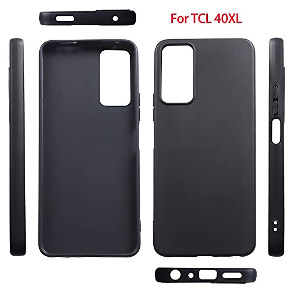 Ansxder Case for TCL 40 XL/TCL 40T,Flexible Soft TPU Scratch Resistant Non-Slip Shock Absorption Back Cover Rubber Slim Back TCL 40XL/TCL 40T Phone Case+2 Pack Tempered Glass Screen Protector
