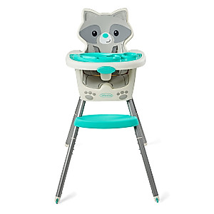 Infantino Grow-with-Me 4-in-1 Convertible High Chair, Raccoon-Theme, Space-Saving Design, Booster and Toddler Chair, for Infants & Toddlers 3M-36M Multicolor